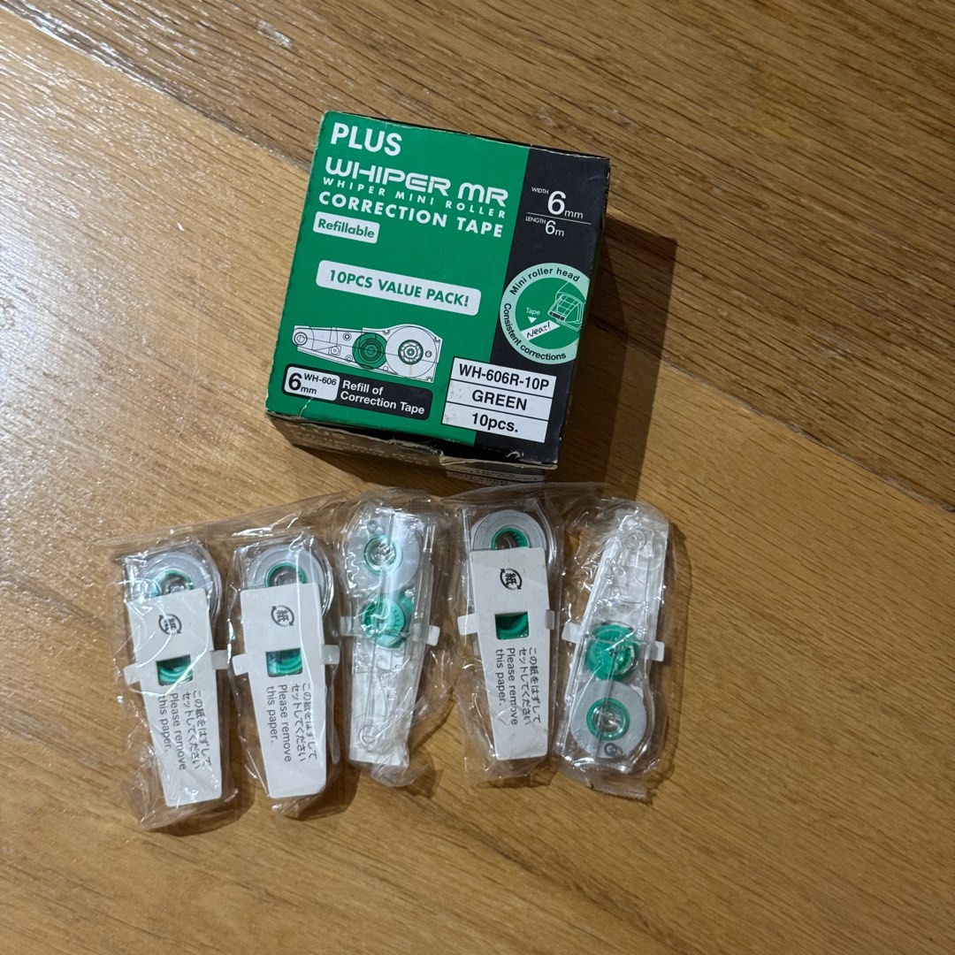 Plus WHIPER MR Mini Roller Correction Tape - Green, Hobbies & Toys ...