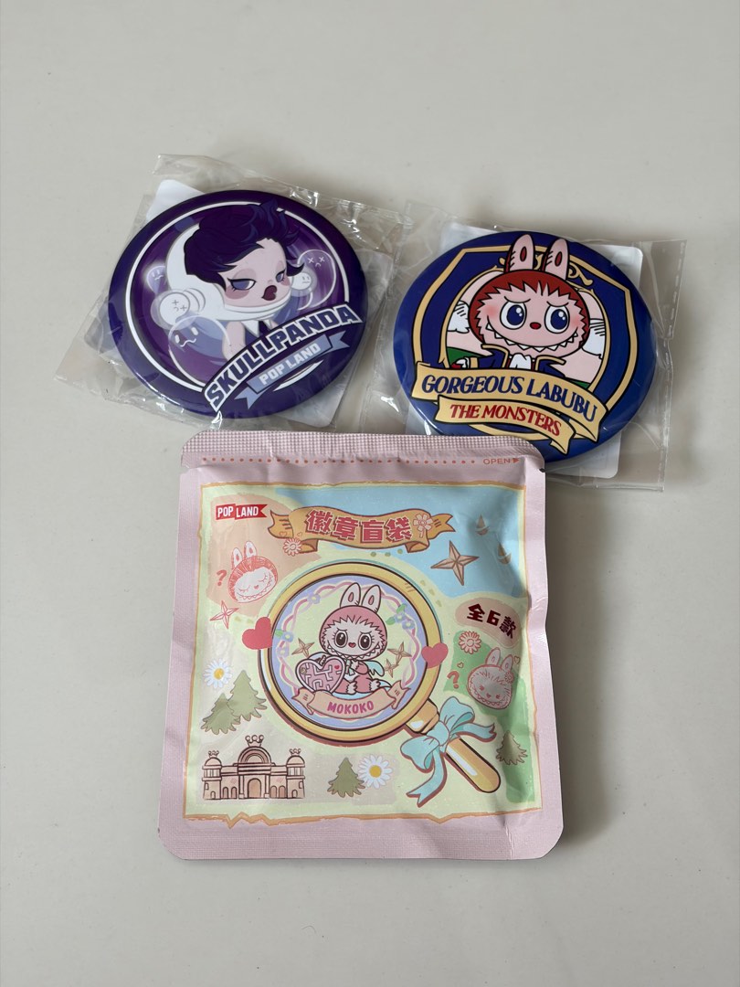 POP MART Pin Badges - Skullpanda & Labubu, Hobbies & Toys, Toys & Games ...