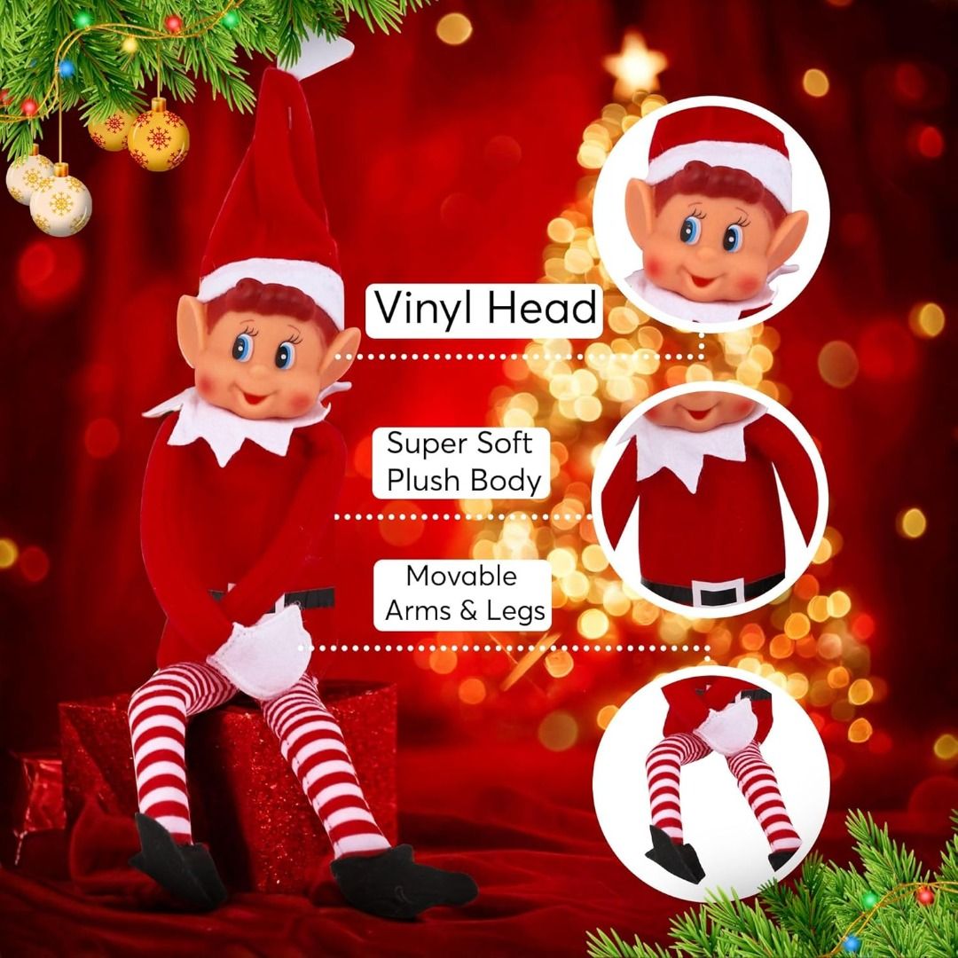 Christmas Elf Behaving Badly Plush Toy | Novelty Long Bendy Naughty Boy ...