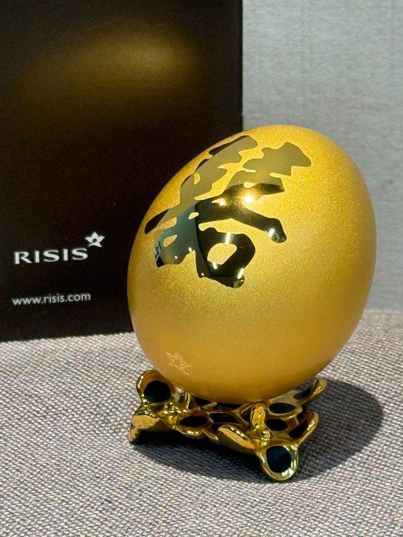 RISIS Auspicious Egg small (24k Gold), Furniture & Home Living, Home ...