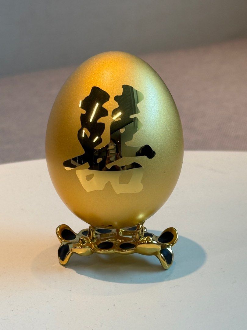 RISIS Auspicious Egg small (24k Gold), Furniture & Home Living, Home ...