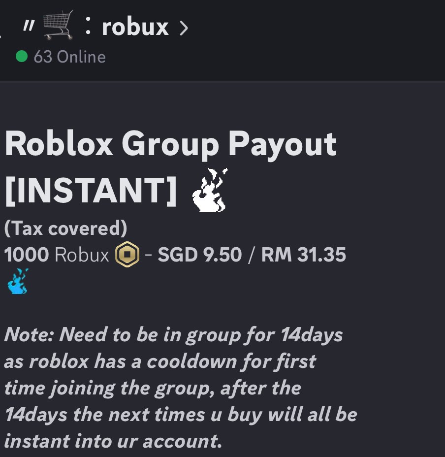 Robux Via Group Payout ONLY $9.5/1k [INSTANT], Video Gaming, Gaming ...