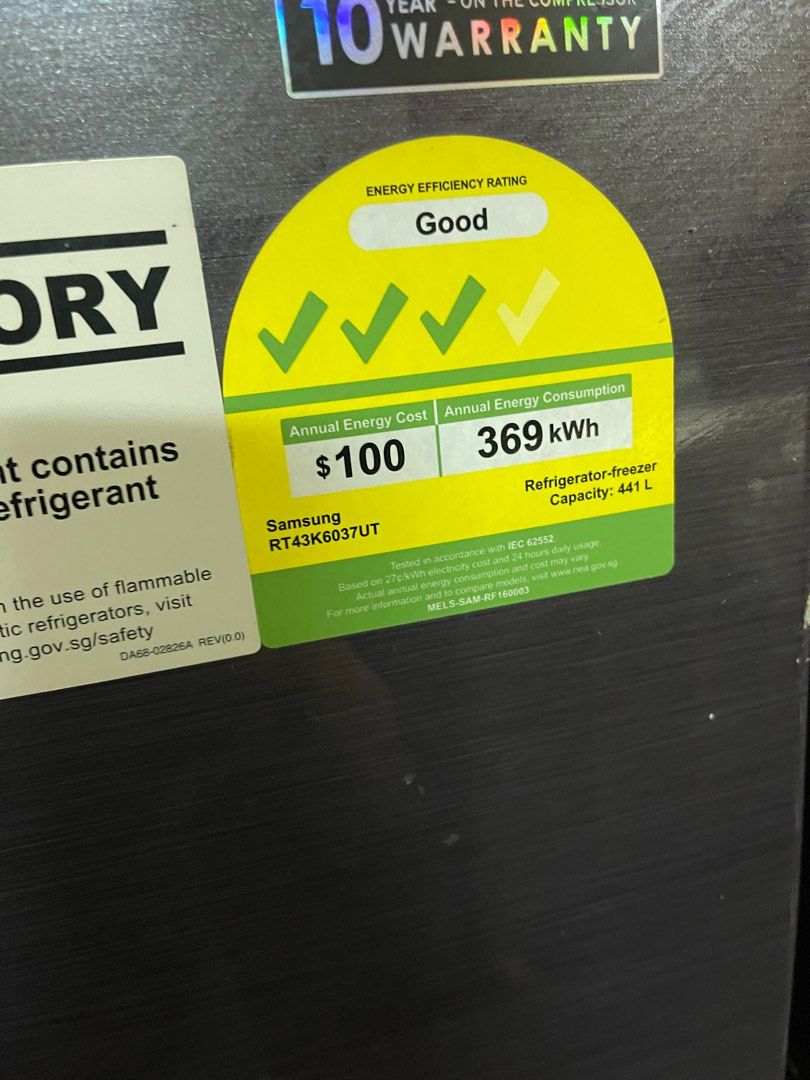 Samsung 441l fridge / refrigerator, TV & Home Appliances, Kitchen ...