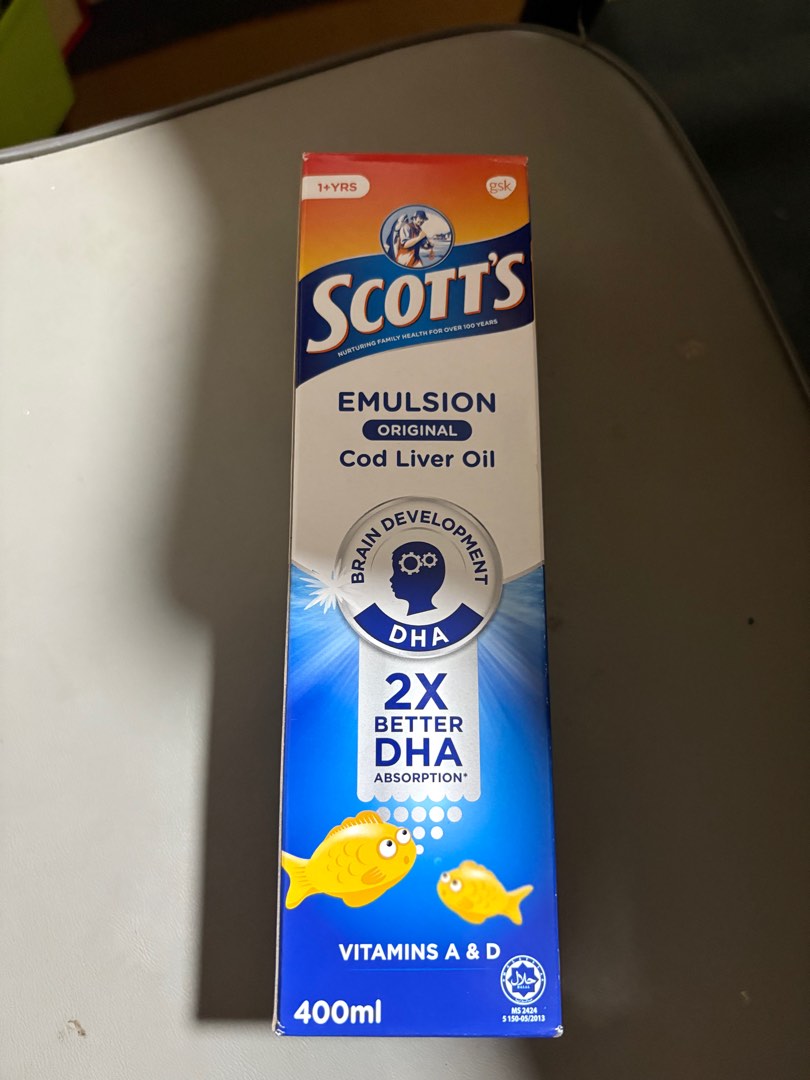 Scott's Emulsion Original Cod Liver Oil 400ml, Health & Nutrition ...