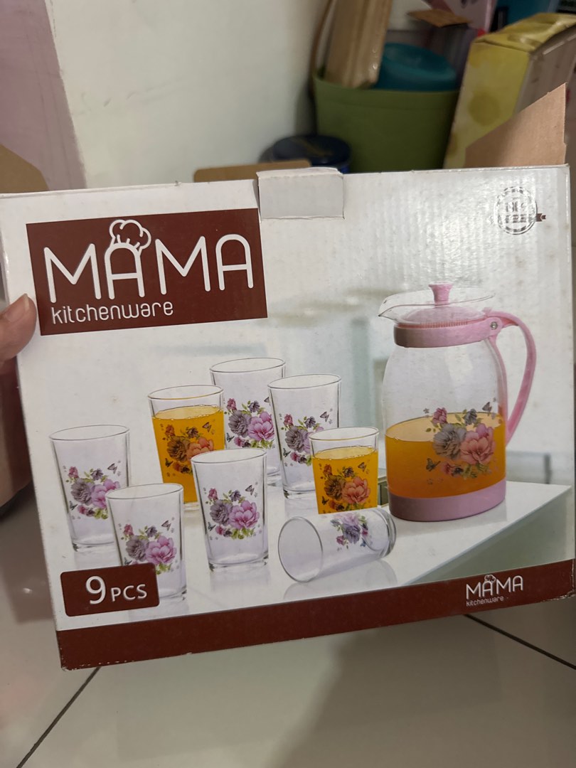 Set Jug dengan 8 cawan, Furniture & Home Living, Kitchenware ...