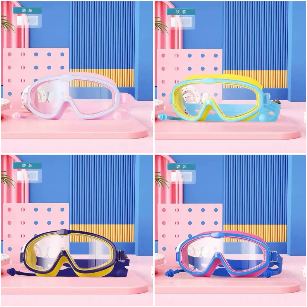 Swimming goggles + earmuffs come with a specialized nose mask to help ...