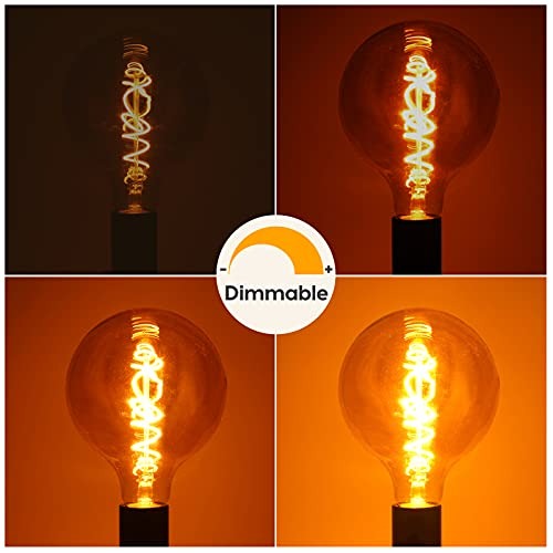 TopLeder Vintage Edison Light Bulb, E27 Edison Screw Bulb Dimmable, 6W ...
