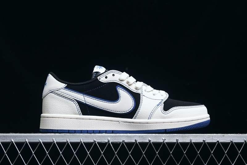 Travis Scott x Fragment Design x Air Jordan 1 Low OG SP AJ1 斯圖西聯名 黑藍線條 ...