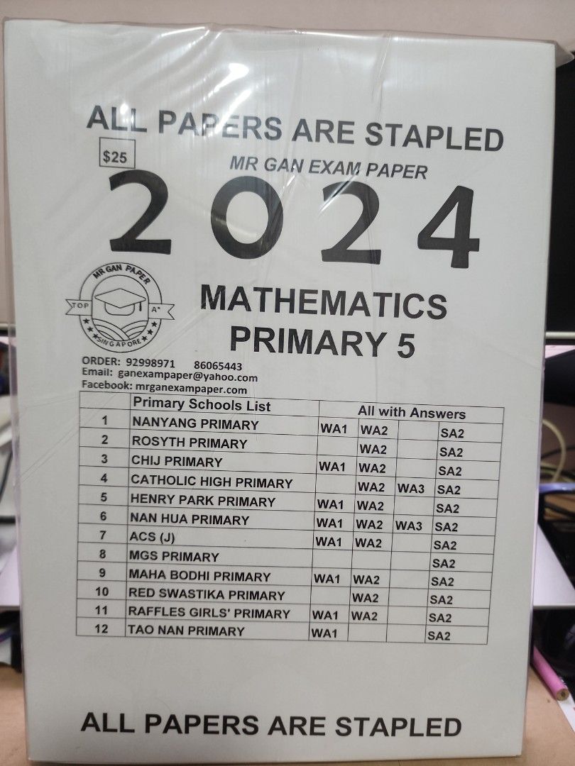 2024 Primary 5 Mathematics Exam Papers, Hobbies & Toys, Books ...