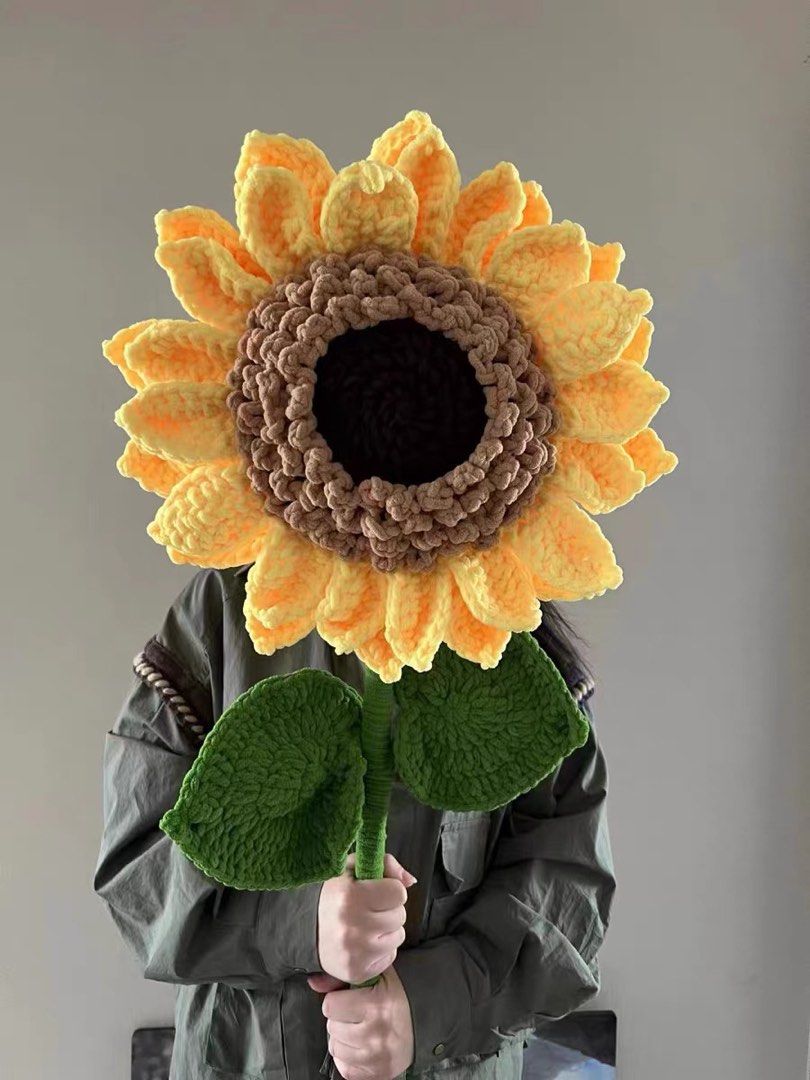 🌻 Giant Knitted Sunflower 🌻 and rose 1m height (Preorder 1 Week ...