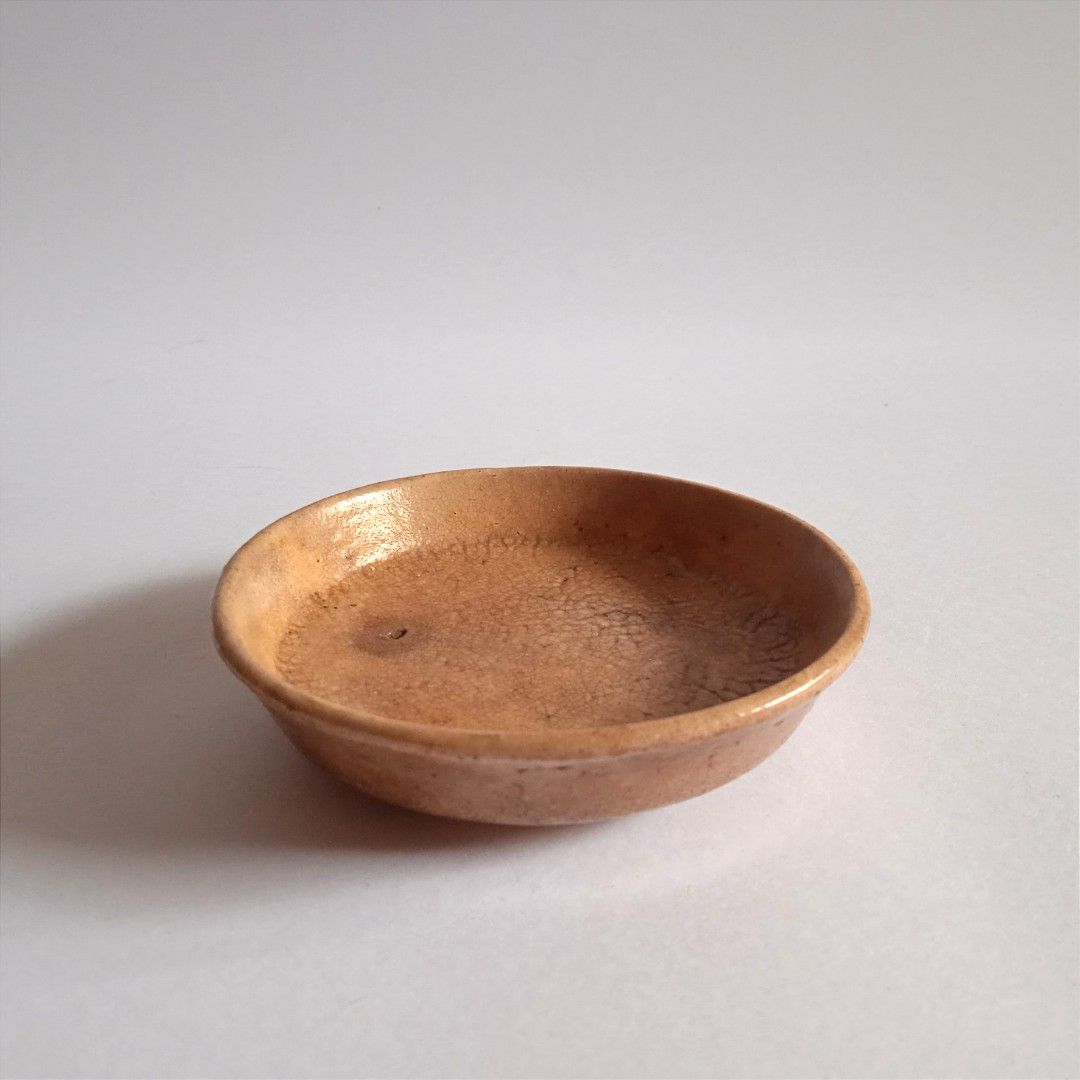 Antik Vintage Porselen Cina Piring Kecil Glazir Coklat Utuh Kuno Layak ...