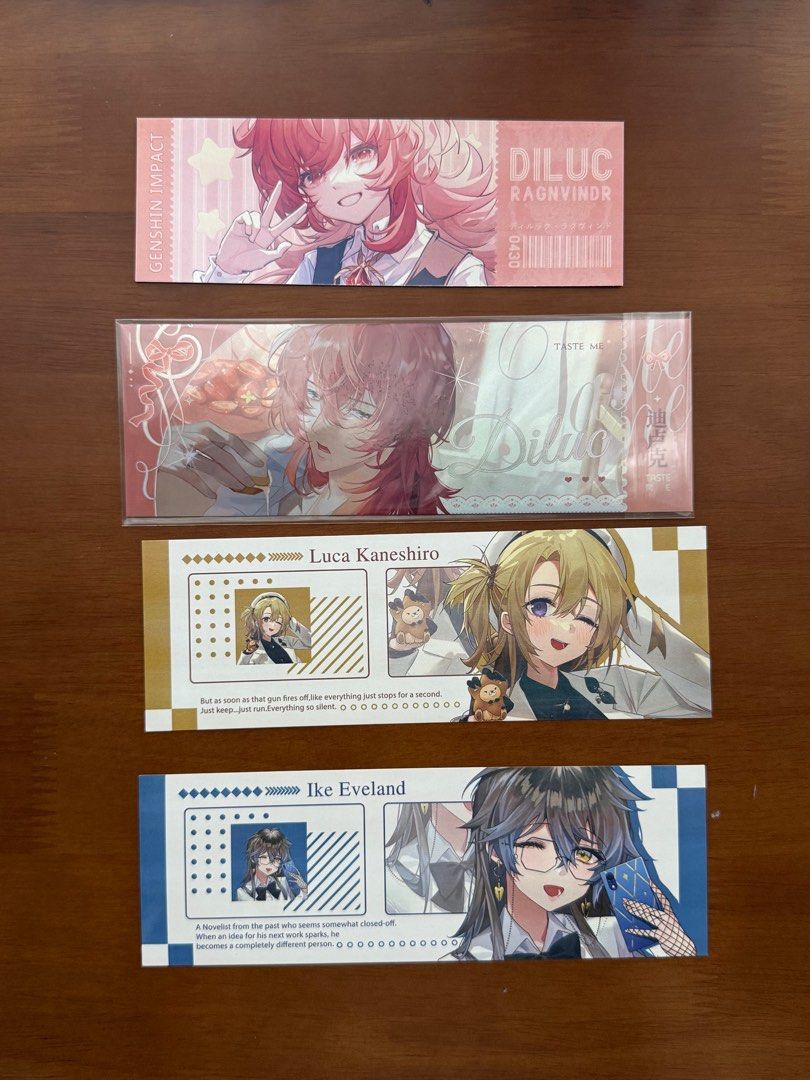 Assorted Genshin Impact & VTuber Bookmarks, Hobbies & Toys, Memorabilia ...