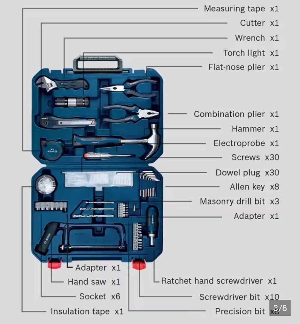 Bosch 108 in 1 Multi-Function house hold Tool Kit, Furniture & Home ...