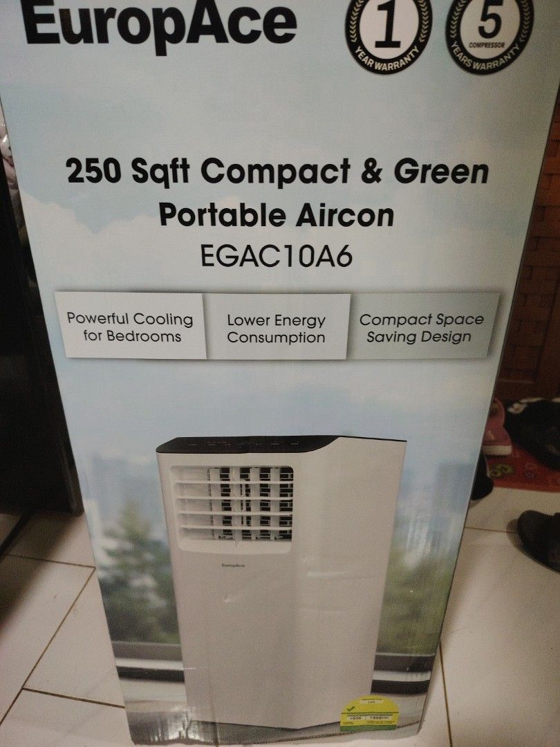 Brand new in box 10k EuropAce Portable Aircon EGAC10A6, TV & Home ...