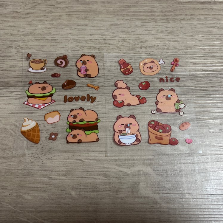 Cute Capybara Food Stickers, Hobbies & Toys, Stationery & Craft, Craft ...
