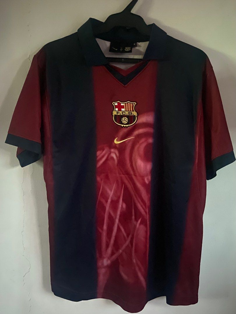 FC Barcelona x Travis Scott Retro Kit Football Jersey, Men's Fashion ...