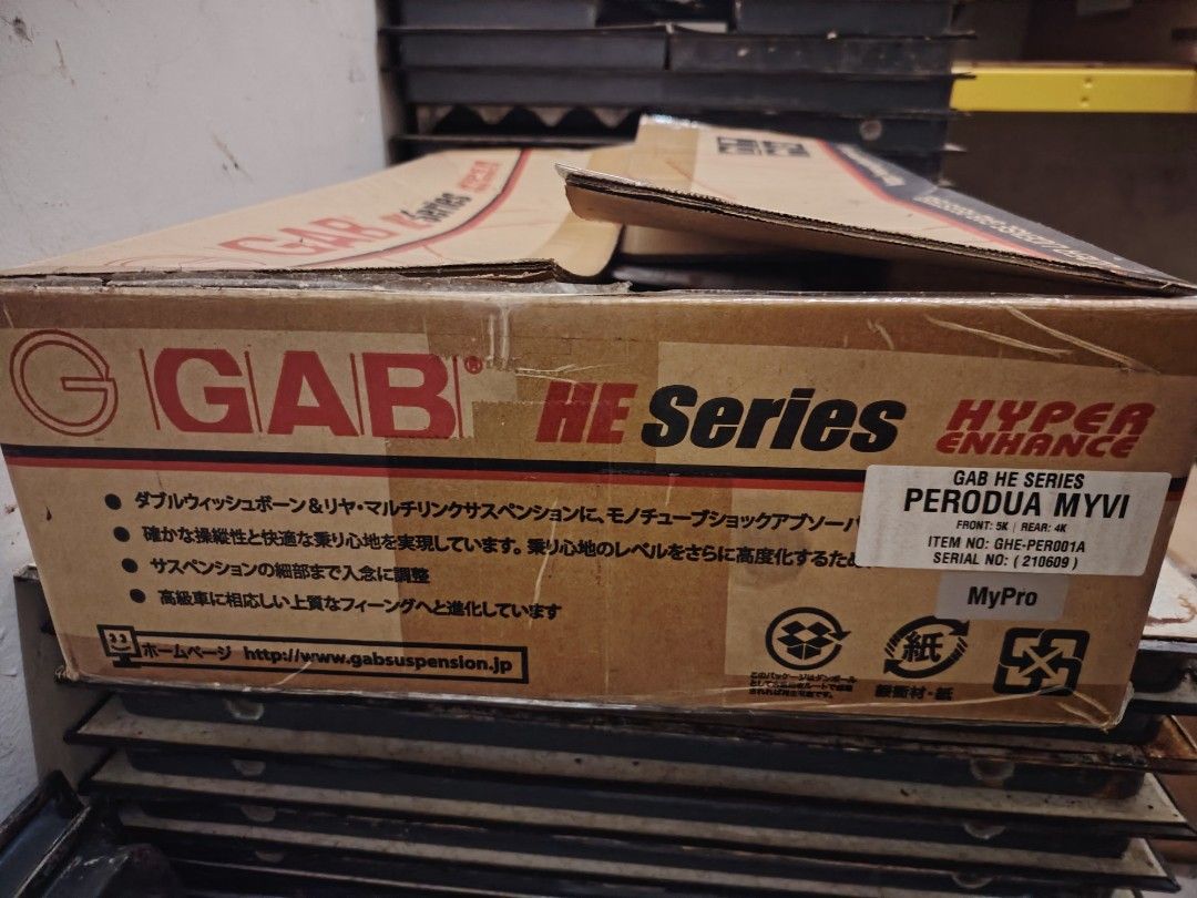 GAB HE Series Suspension & Enkei Rims, Auto Accessories on Carousell
