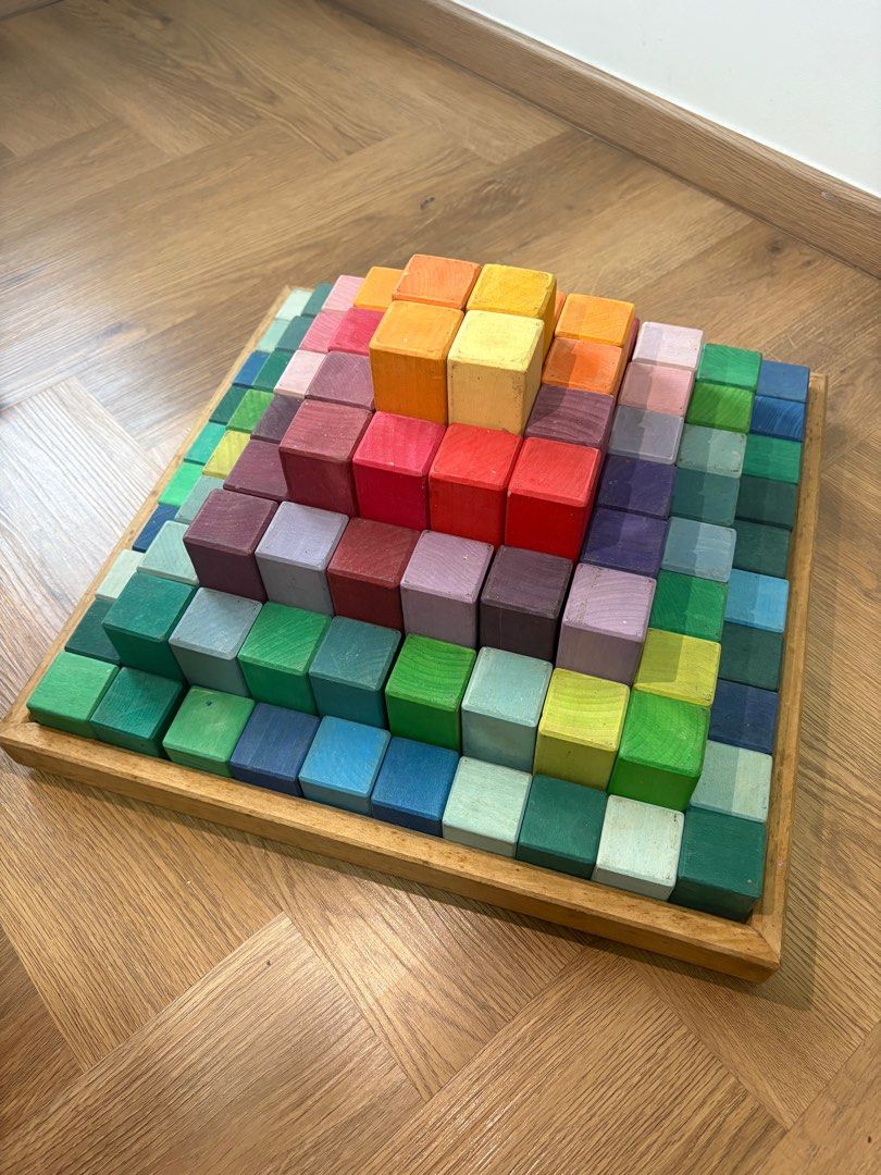 Grimms Rainbow Blocks Pyramid, Hobbies & Toys, Toys & Games on Carousell
