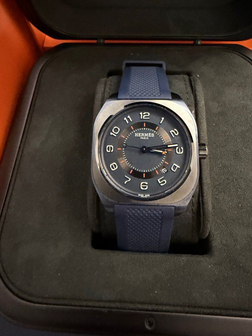 [Cheapest] Hermes H08 watch blue titanium, Luxury, Watches on Carousell