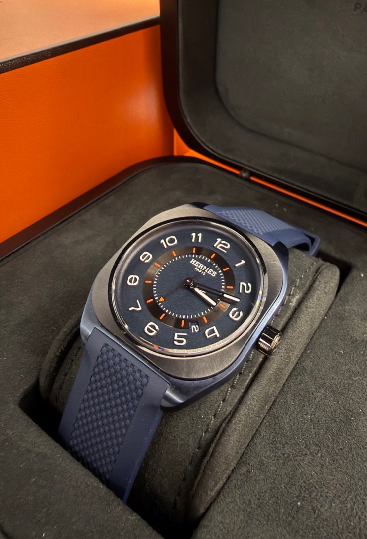 [Cheapest] Hermes H08 watch blue titanium, Luxury, Watches on Carousell