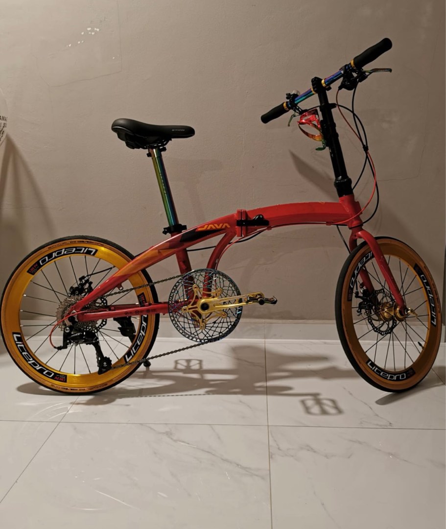 Java Folding Bike - Red and Gold, Sports Equipment, Bicycles & Parts ...
