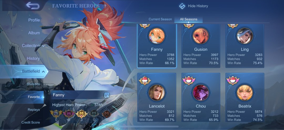 MLBB Pro Player Hide History & Stats Account, Video Gaming, Gaming ...