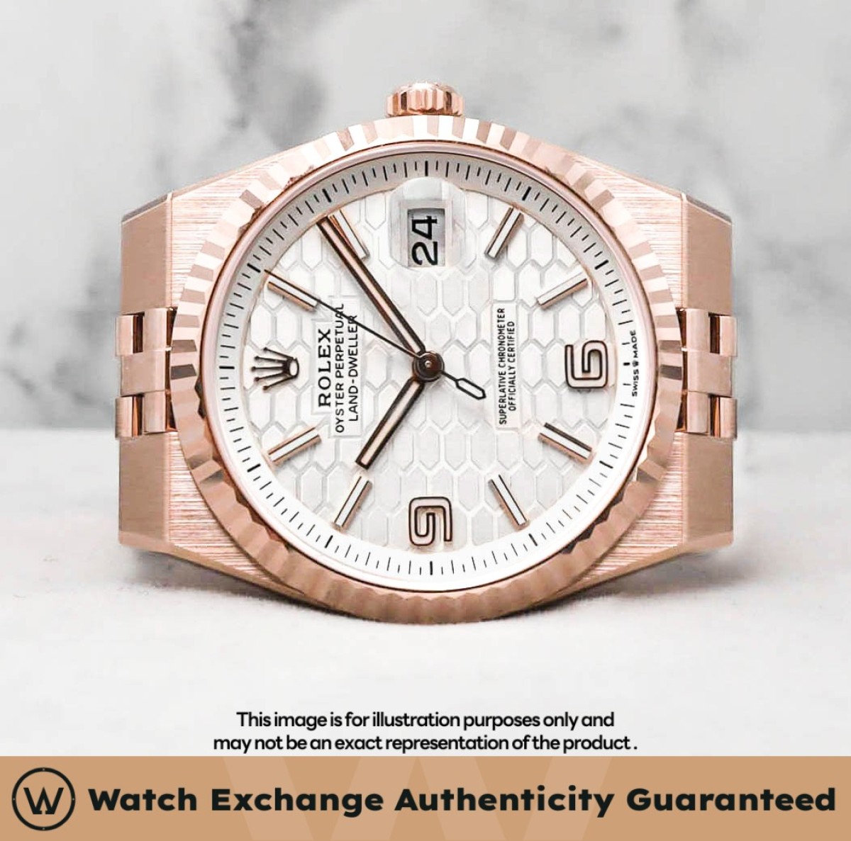 New Rolex Land Dweller Flat Jubilee 127335 Honeycomb Motif Dial Z17471 ...