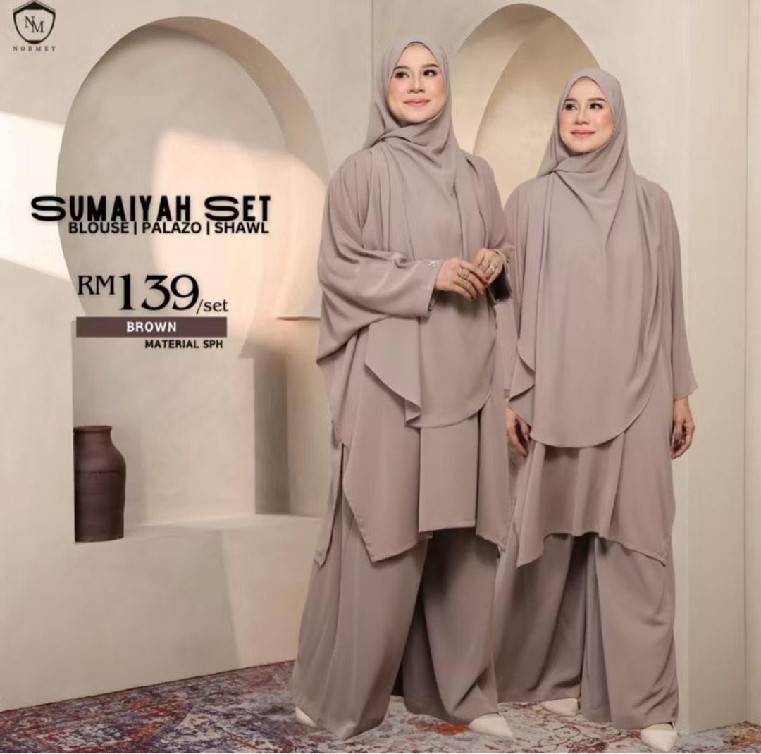 NORMEY Sumaiyah Set Series (Sesuai untuk Umrah), Women's Fashion ...