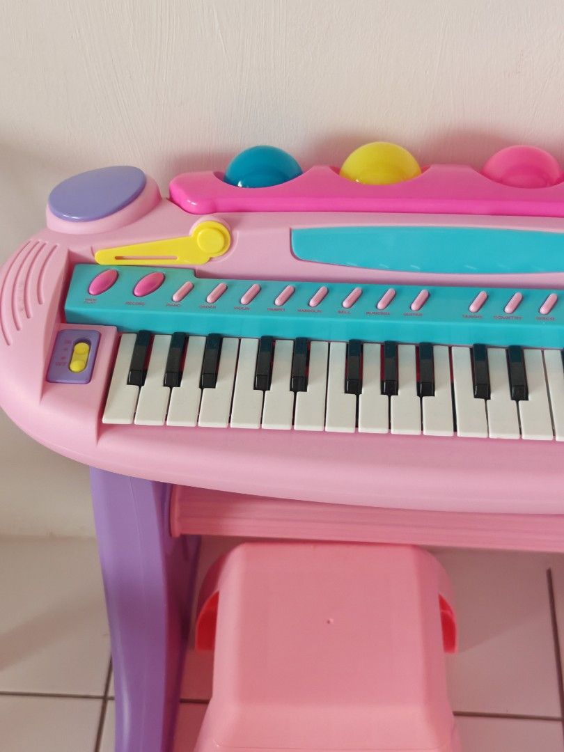 Pink Toy Keyboard with Stool and Microphone, Hobbies & Toys, Music ...