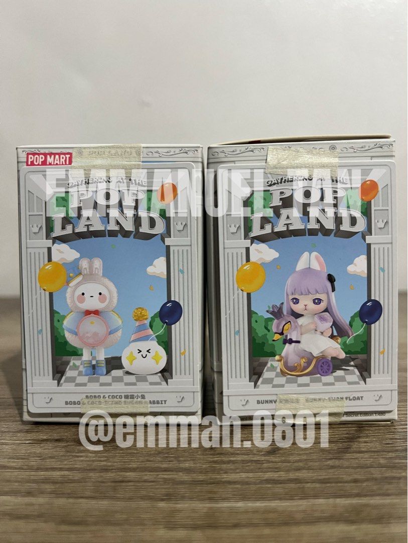 Pop Mart Gathering at the Pop Land - Bobo & Coco / Bunny SET, Hobbies ...
