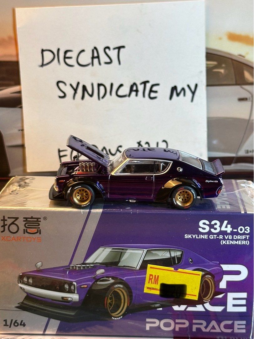 Pop Race Skyline GT-R V8 Drift (Kenmeri) 1/64, Hobbies & Toys, Toys ...