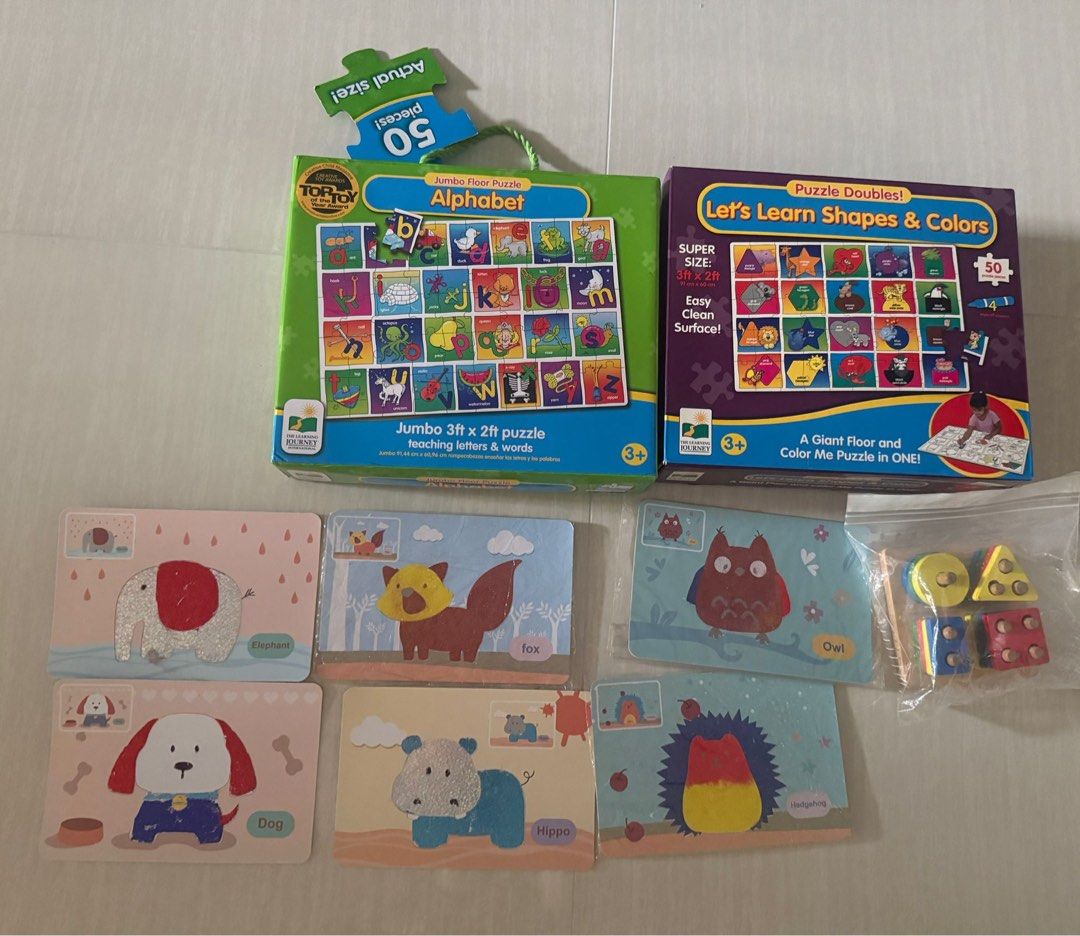 Preloved The learning journey jumbo puzzle , stacking toy bundle ...
