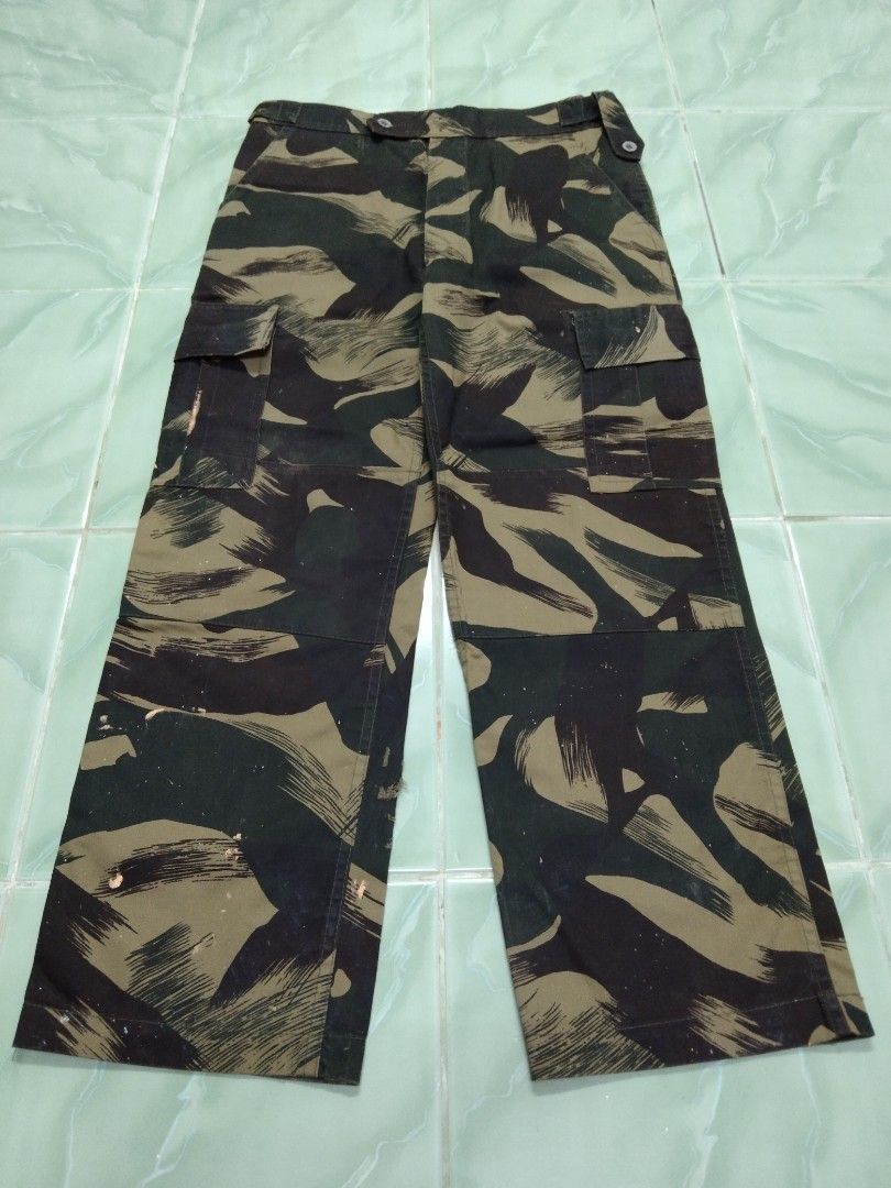 Seluar Askar Vintage Celoreng Brush Stroke, Men's Fashion, Bottoms ...