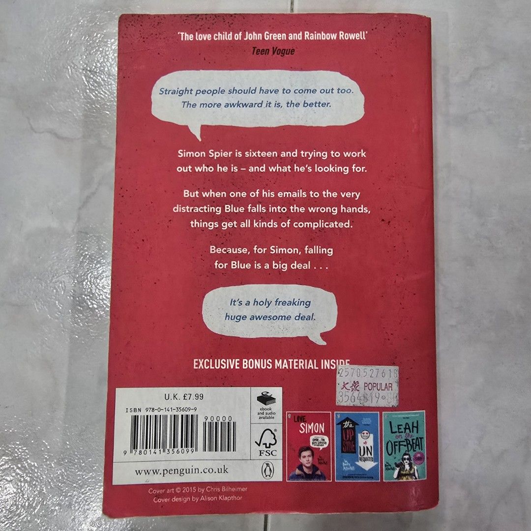 Simon vs. the Homo Sapiens Agenda by Becky Albertalli // Fictional Book ...