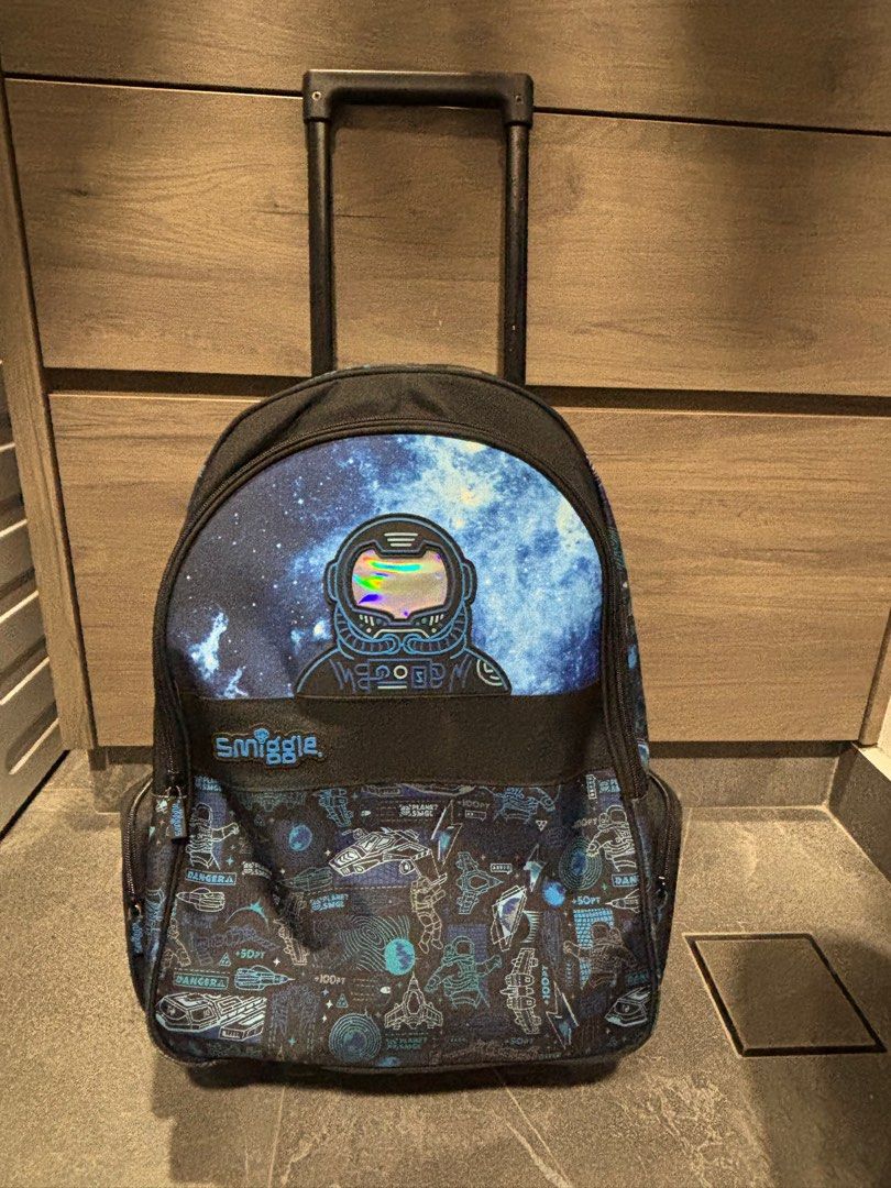 Smiggle Space Rolling trolley wheel bag Backpack, Babies & Kids, Babies ...