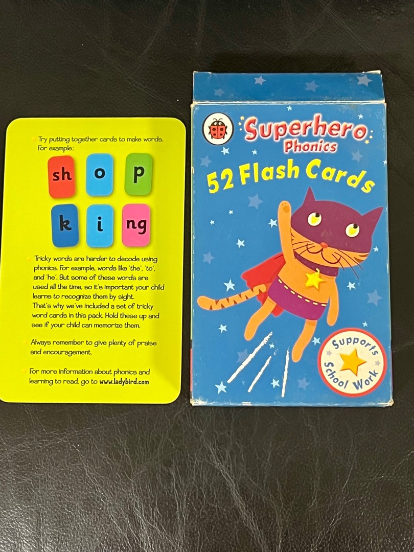 Superhero Phonics Flash Cards - 52 Cards, Hobbies & Toys, Books ...