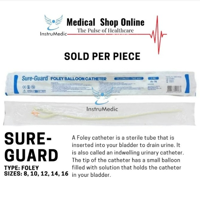 Sure-Guard Foley Catheter (1 Piece), Health & Nutrition, Medical ...