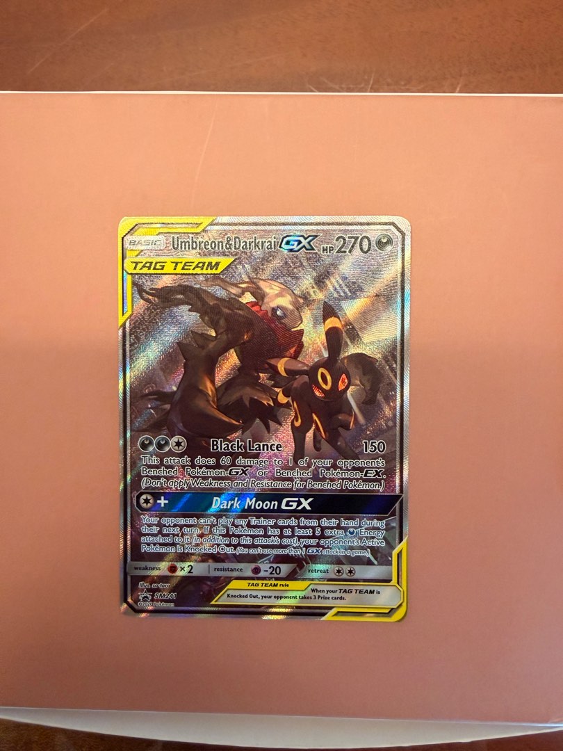 Umbreon & Darkrai GX Tag Team Pokemon Card, Hobbies & Toys, Toys ...