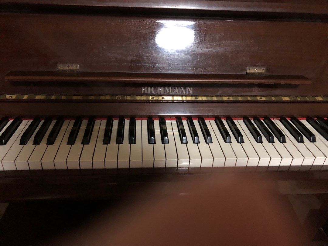 Richmann Upright Piano with Bench - Dark Wood, Hobbies & Toys, Musical ...