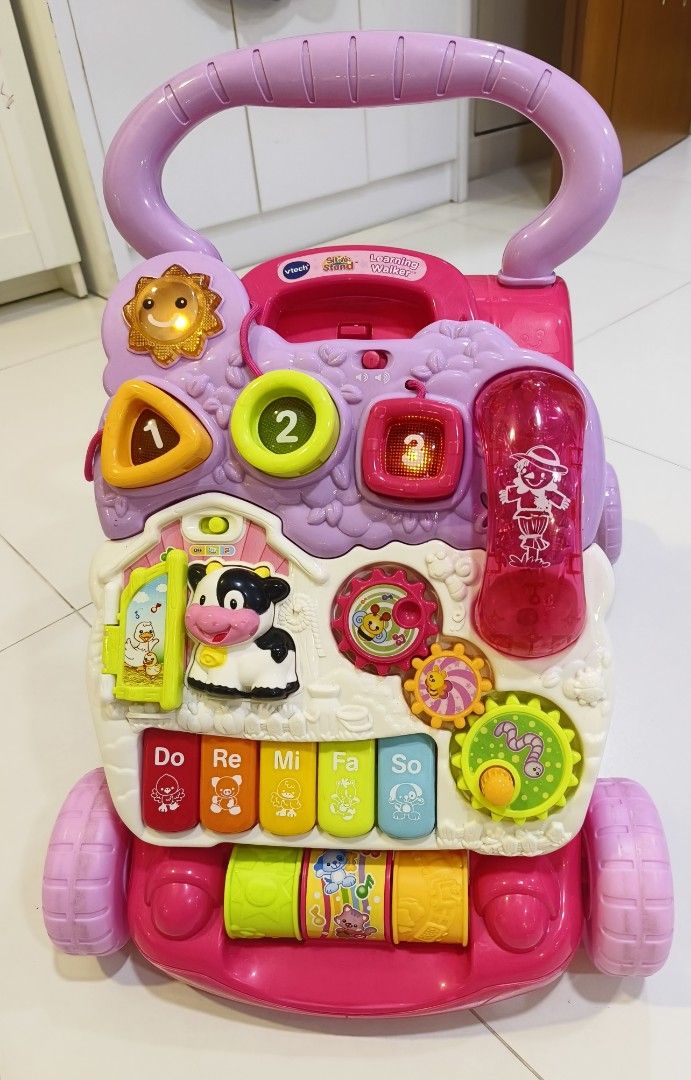 VTech Sit-to-Stand Learning Walker - Pink, Babies & Kids, Infant ...