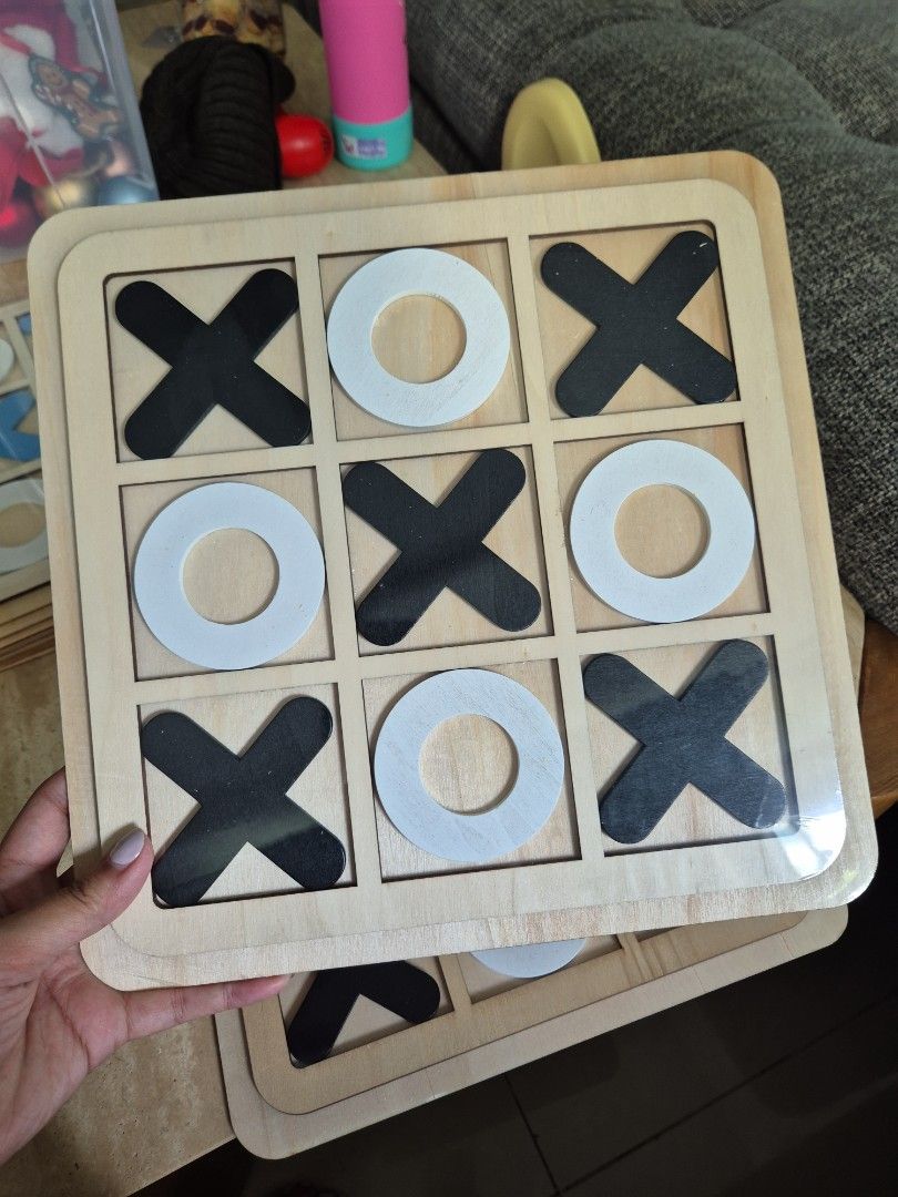 Wooden Tic Tac Toe Game Set, Hobbies & Toys, Toys & Games on Carousell