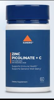 Xandro Zinc Picolinate + C Supplement, Health & Nutrition, Health ...