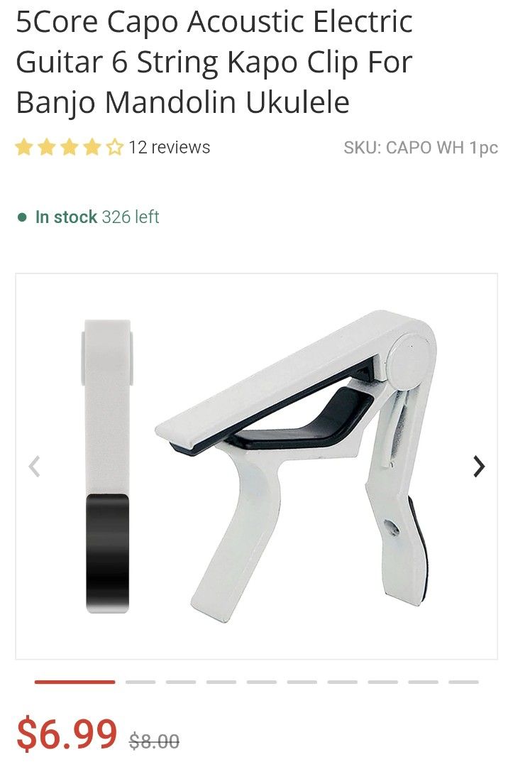 5Core Acoustic Electric Guitar Capo, Hobbies & Toys, Music & Media ...