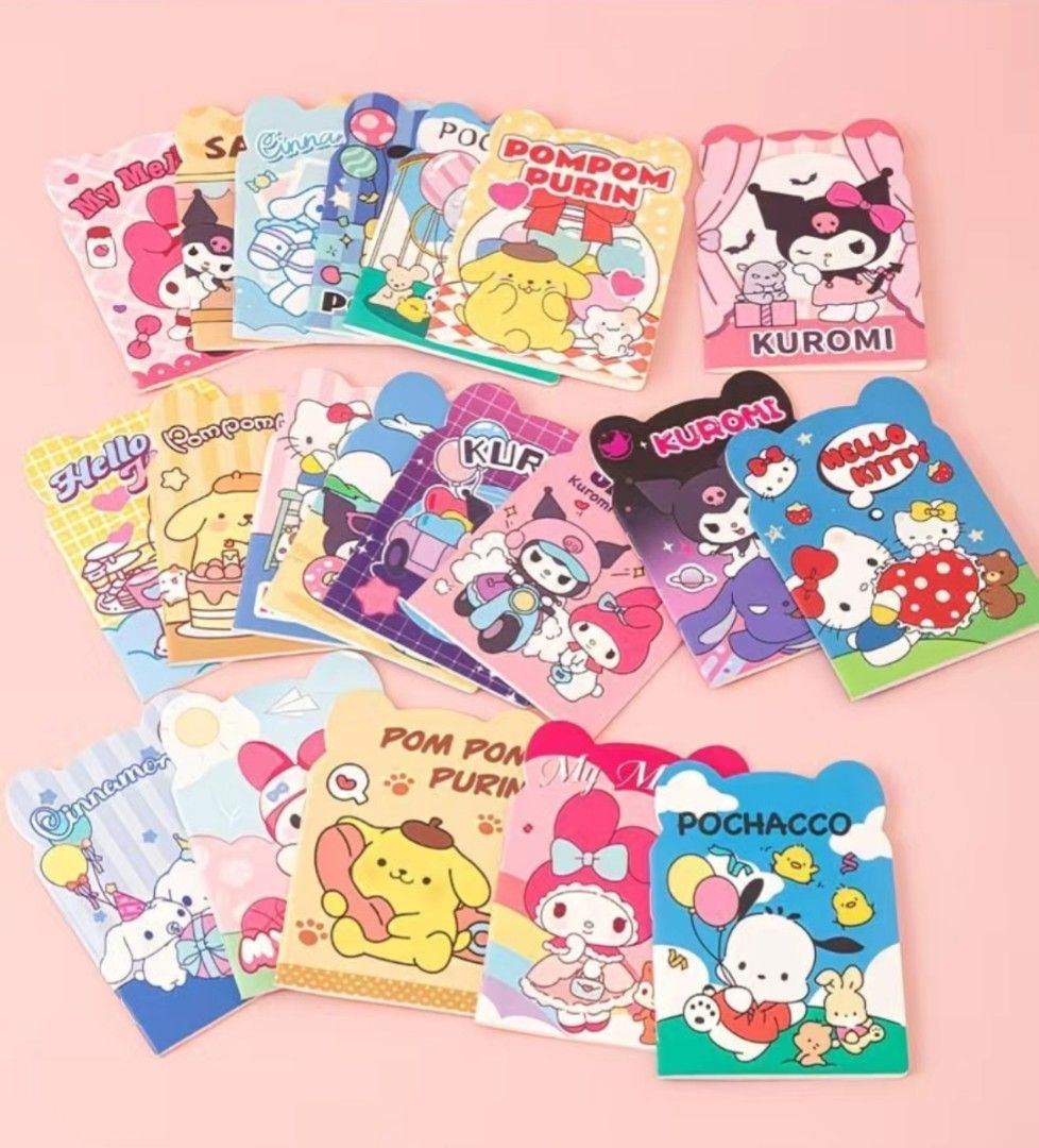 (5pcs) Sanrio Cartoon Shaped Notebooks, Hobbies & Toys, Stationery ...