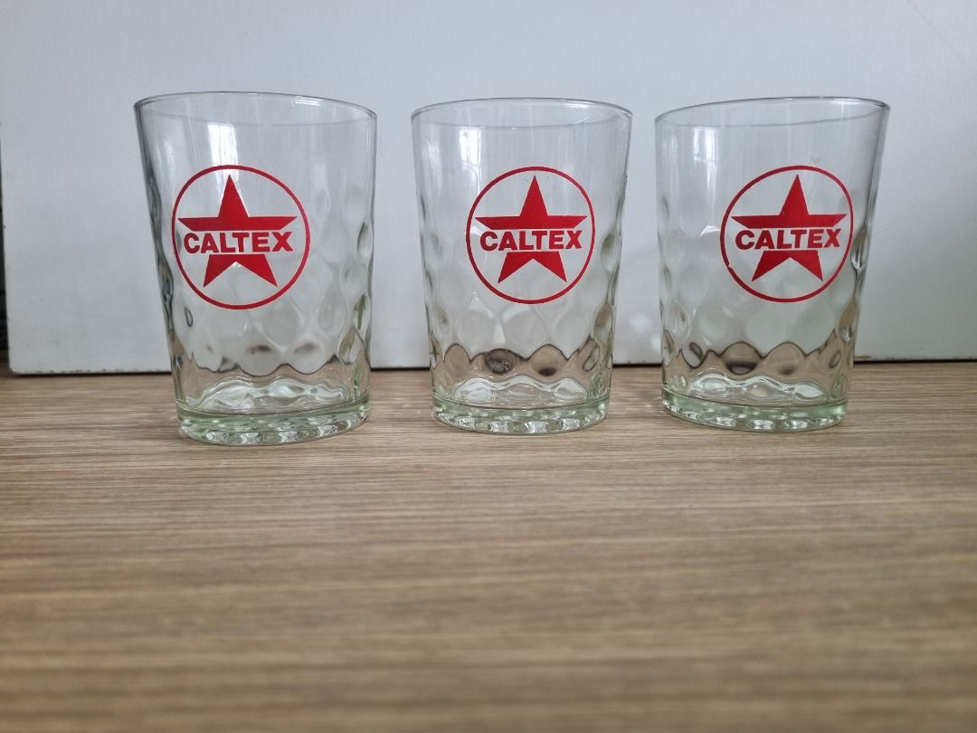💥 Vintage ! Caltex "Star" Icon Collectible Drinking Glass ( 💥3 for $25 ...