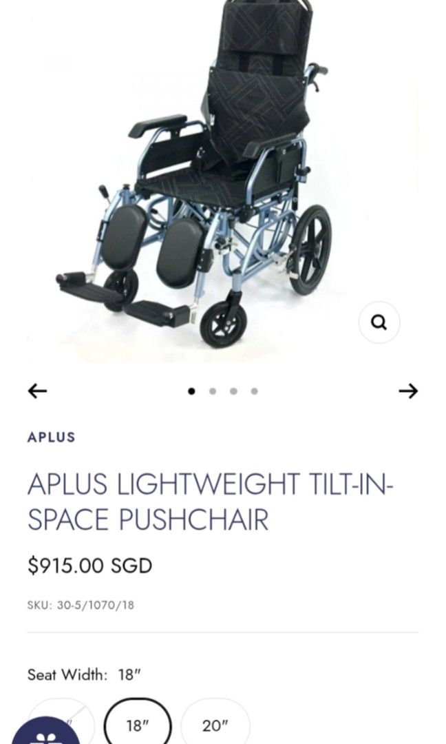 APLUS Lightweight, Tilt-in-Space Wheelchair with Elevating Footrest ...
