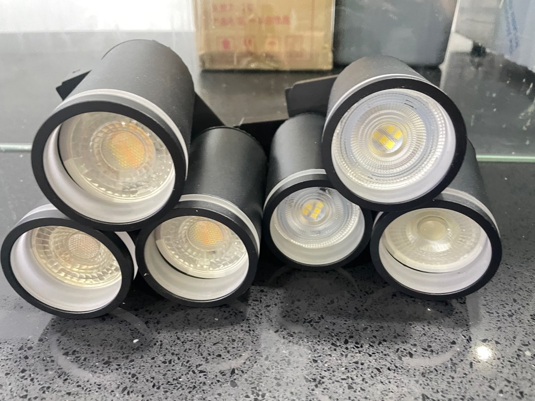 Black LED Spotlights - Set of 10, Furniture & Home Living, Lighting ...