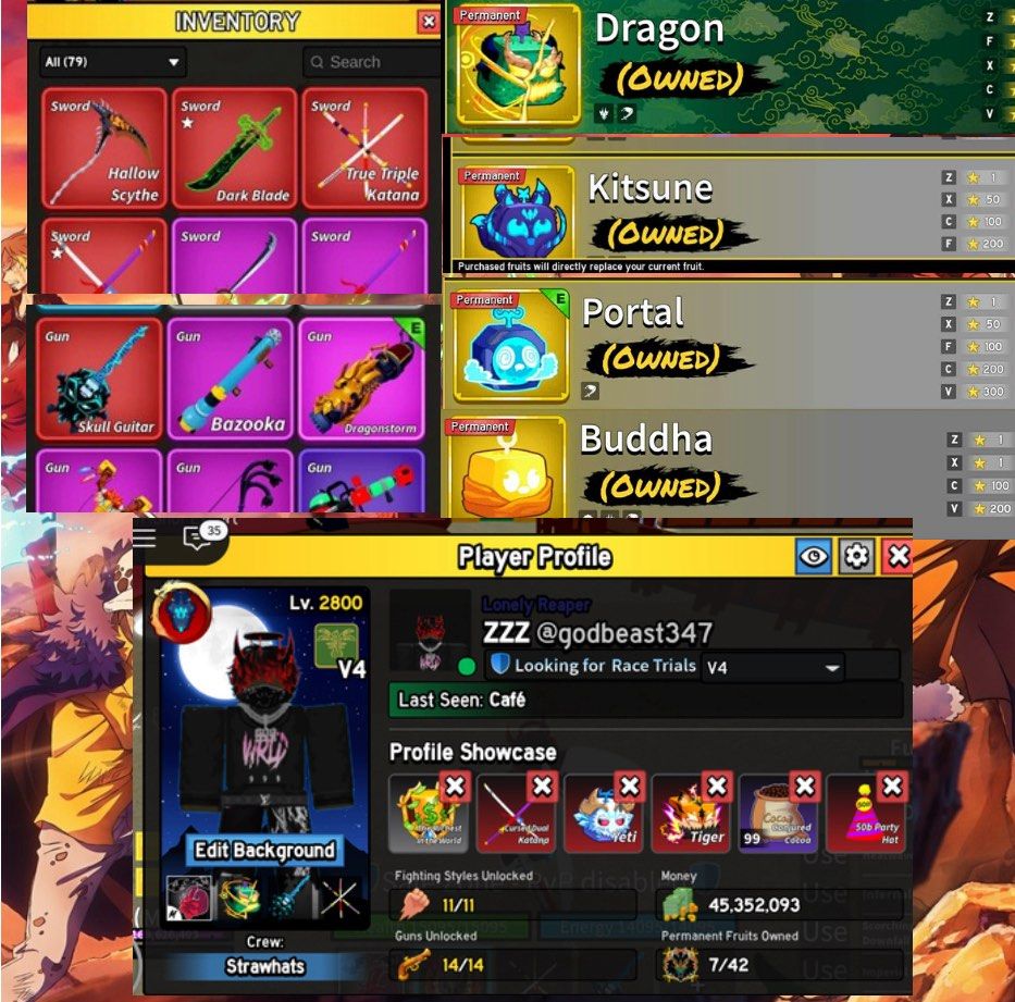Blox Fruits Account Perm Dragon Kitsune Portal Buddha Light, Video ...