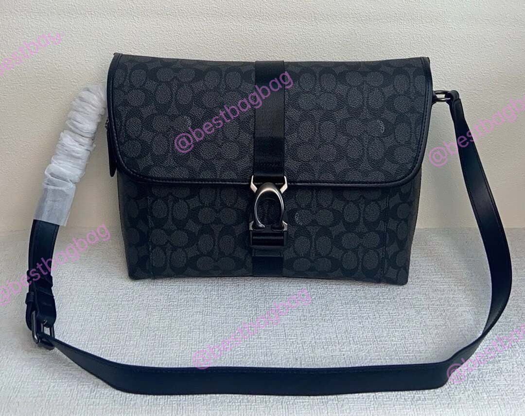 COACH CM377 CM379 Men's Classic Logo BECK Messenger Bag Crossbody Bag ...