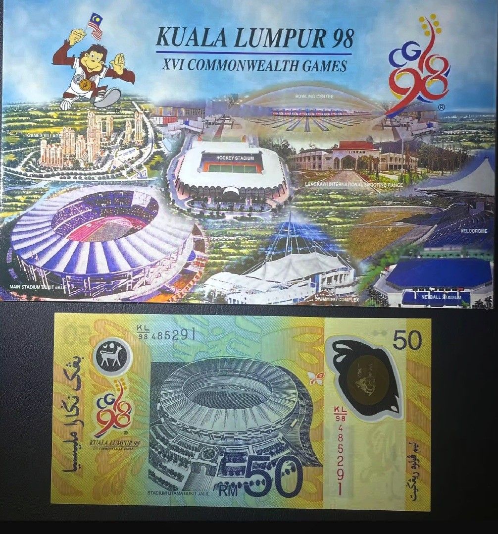 Commemorative Banknote SUKOM RM50 UNC With Folder | Malaysia KL XVI ...